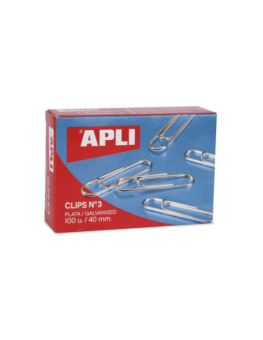 CLIPS PLATA APLI No3 40MM 100U 11715
